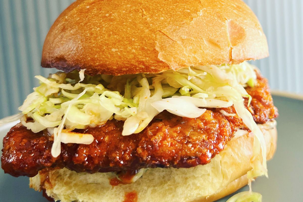 Healthy Air Fried Crispy Beef Gochujang Sandwich