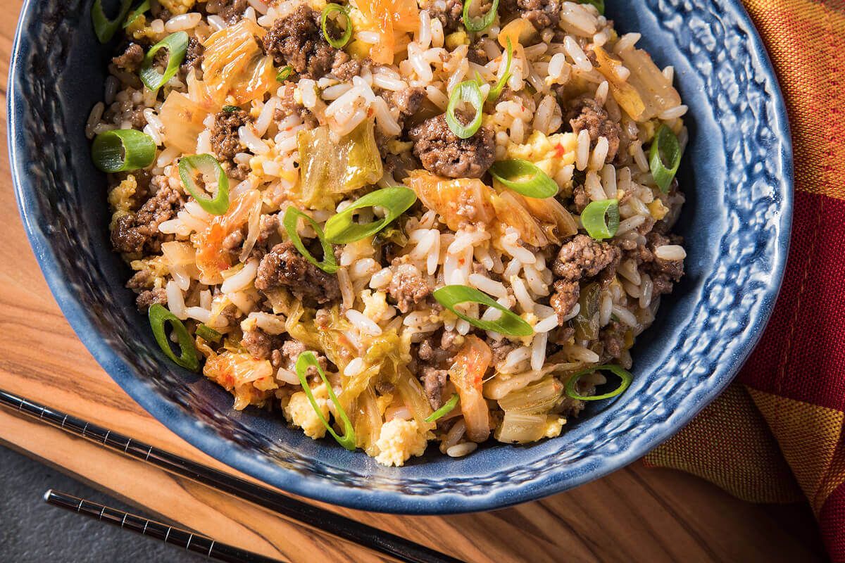 Beef and Kimchi Fried Rice Bowl Recipe