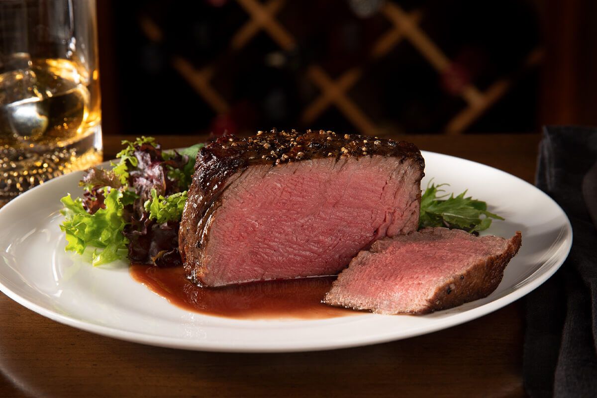 Pan Roasted Filet with Red Wine Reduction Sauce